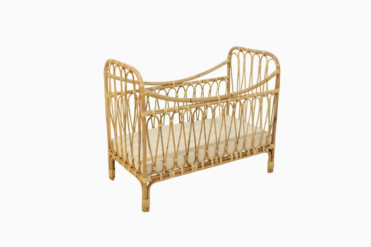 Jute Rattan Baby Cot - Indonesia rattan kids baby furniture, toys wholesale